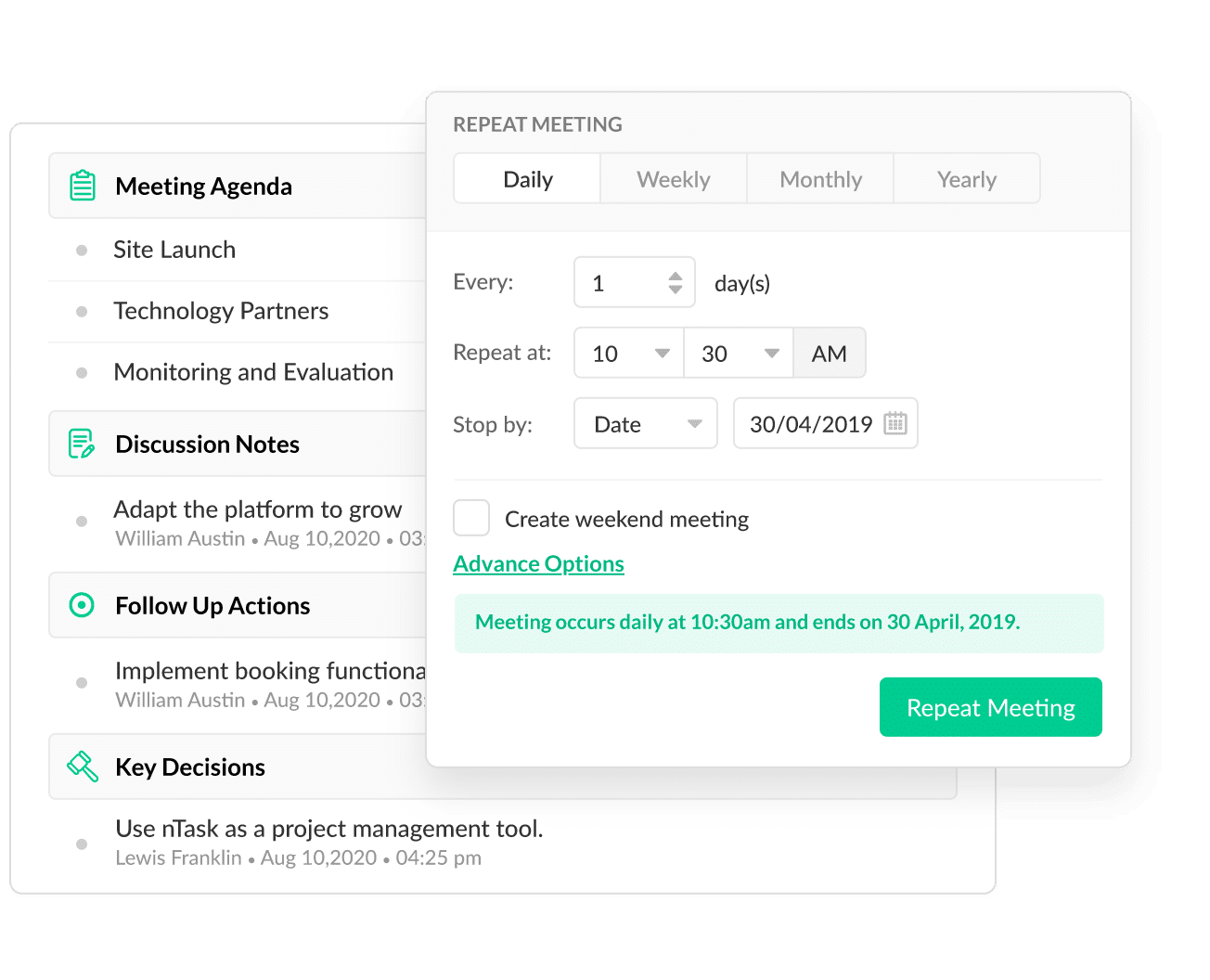 Meeting Management Software - nTask